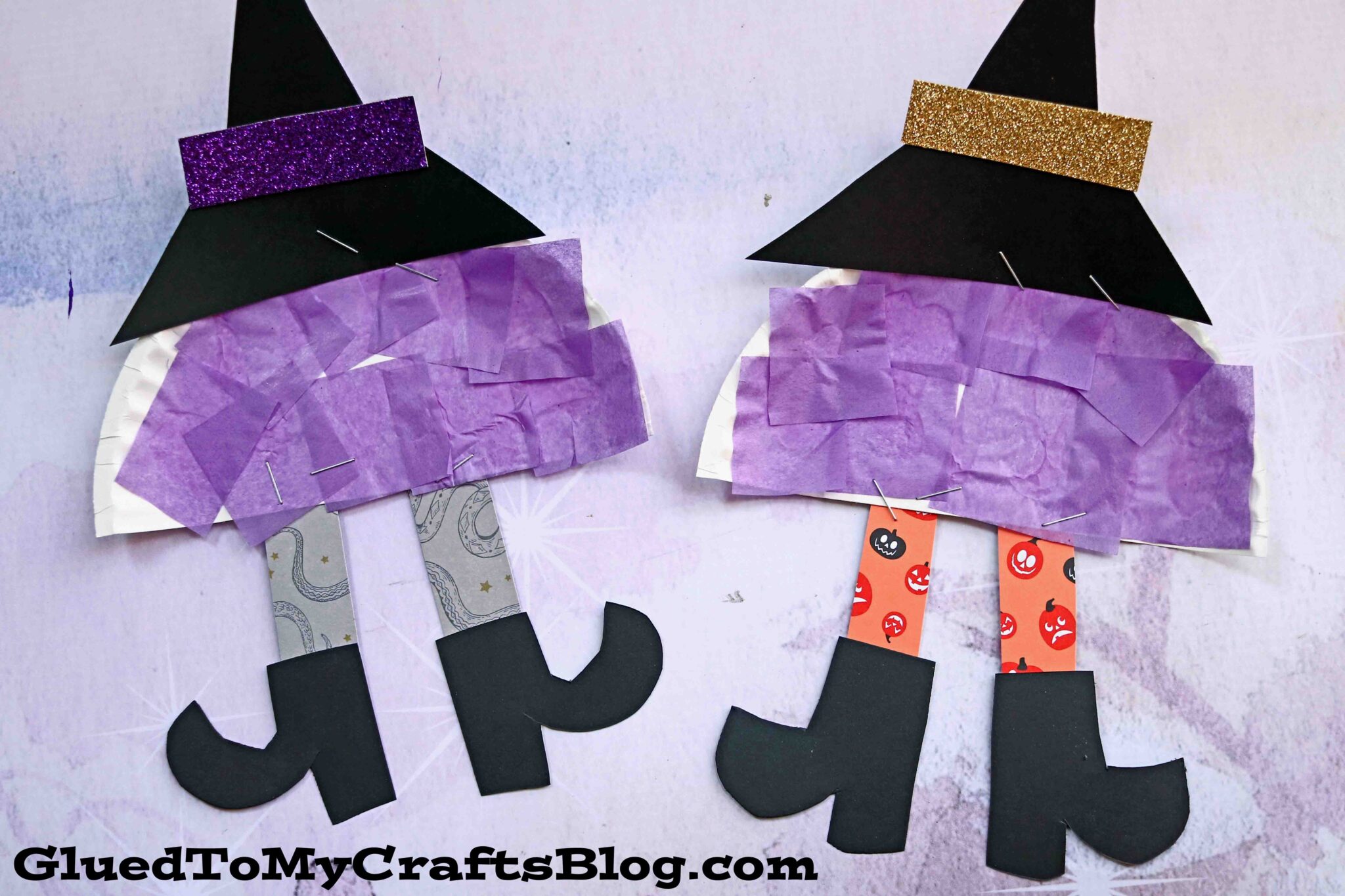 Paper Plate Witch Legs Craft Idea