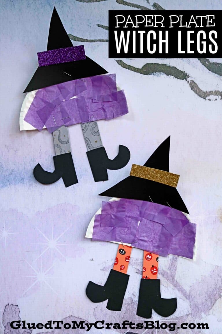 Paper Plate Witch Legs Craft Idea