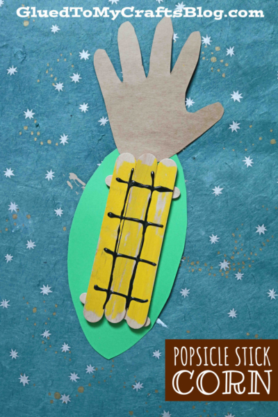 Popsicle Stick Yellow Corn Craft Idea For Fall
