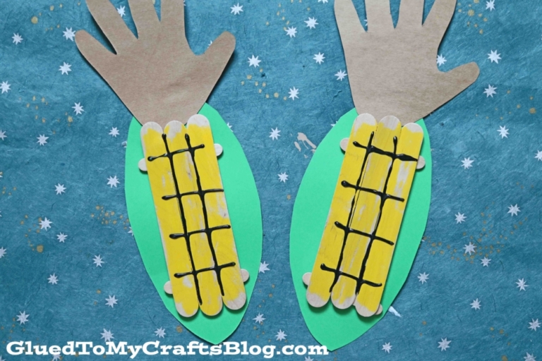 Popsicle Stick Yellow Corn Craft Idea For Fall