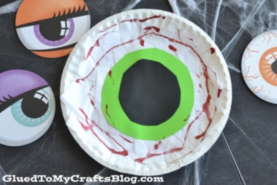 Paper Plate Eyeball Craft Idea For Halloween