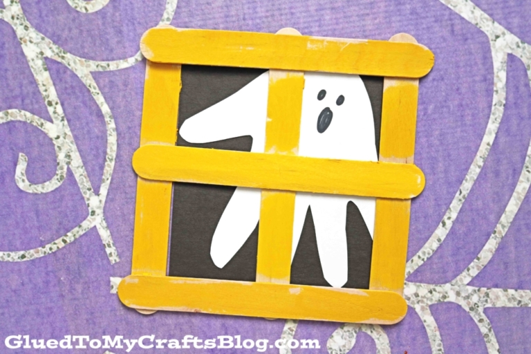 Popsicle Stick Ghost Window