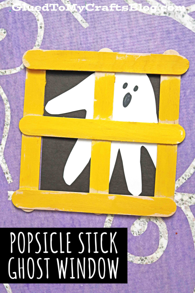 Popsicle Stick Ghost Window Craft