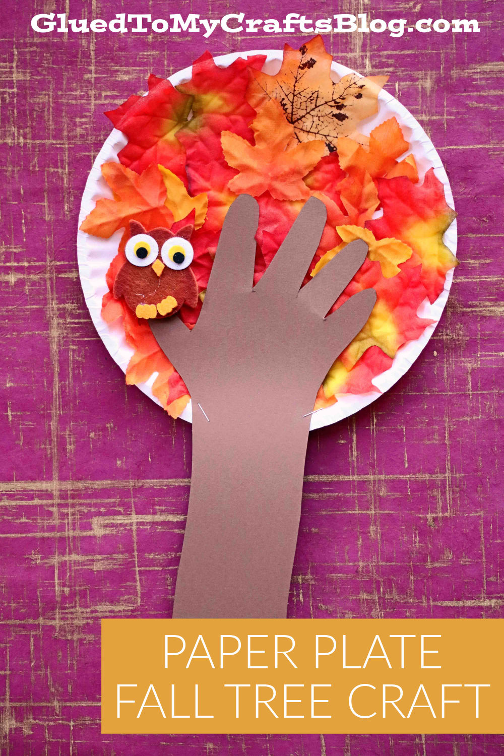 Leaf Covered Paper Plate Fall Tree