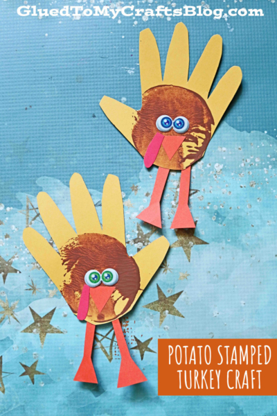 Potato Stamped Turkey Craft Idea For Thanksgiving