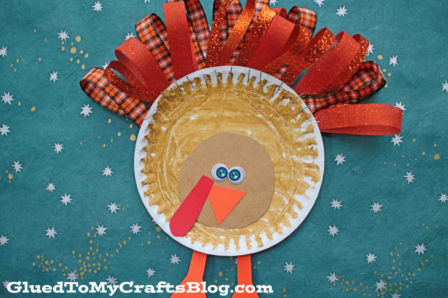 Paper Plate & Ribbon Turkey Craft Idea For Thanksgiving