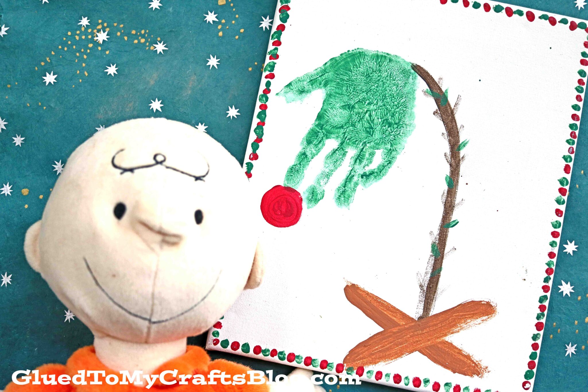 Handprint Charlie Brown Christmas Tree Keepsake Craft For Kids