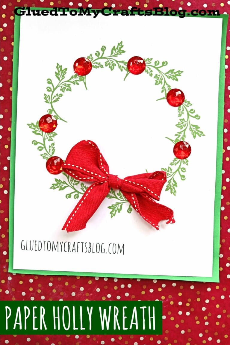 Paper Holly Wreath Craft Idea