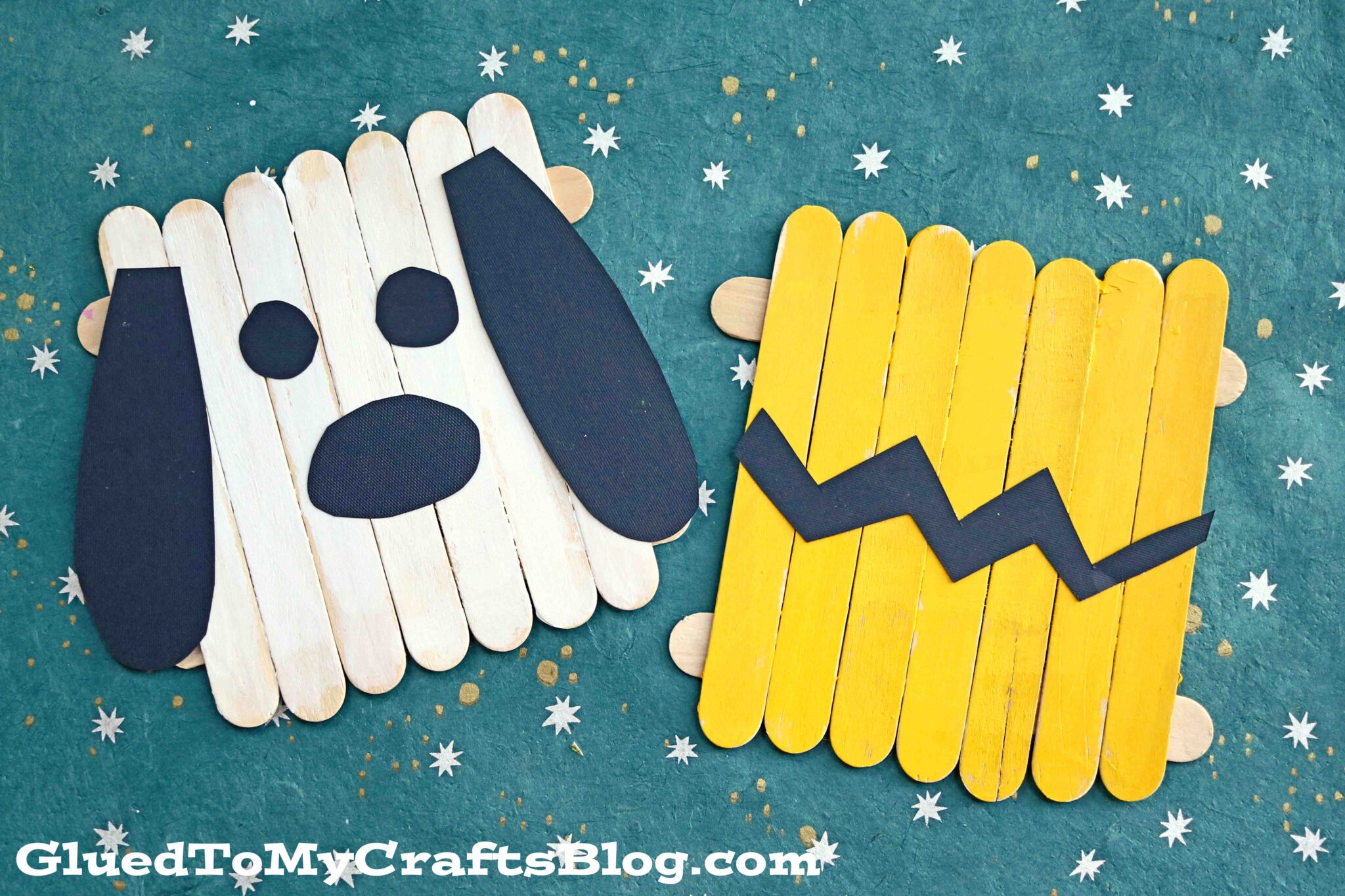 Popsicle Stick Charlie Brown & Snoopy Craft