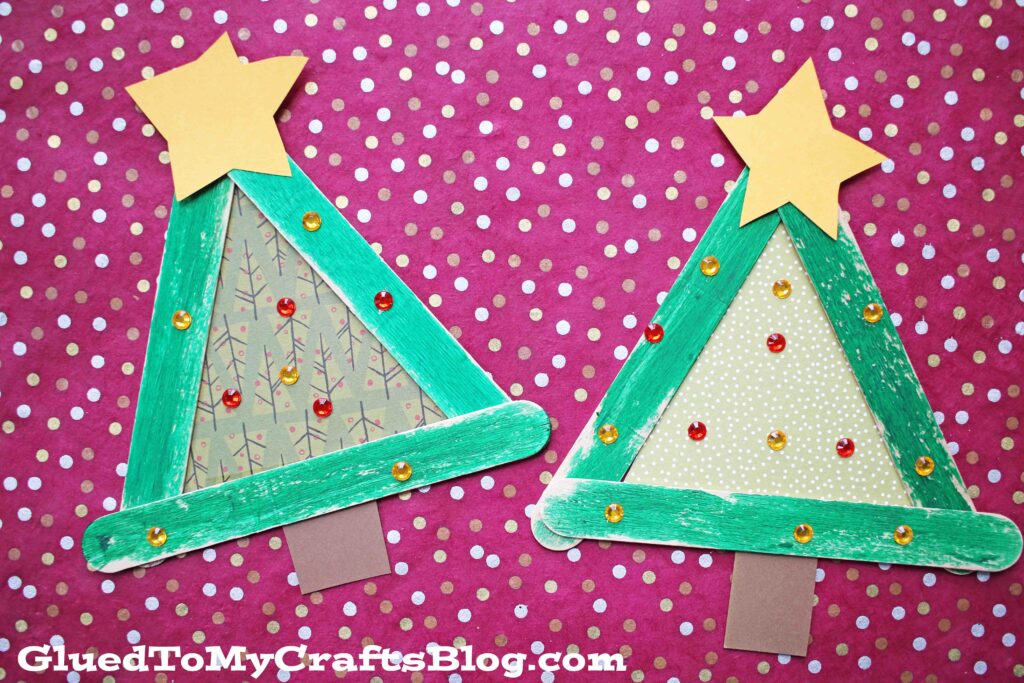 Popsicle Stick Christmas Tree Craft Idea