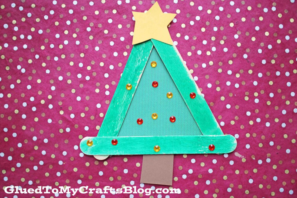 Popsicle Stick Christmas Tree Craft Idea