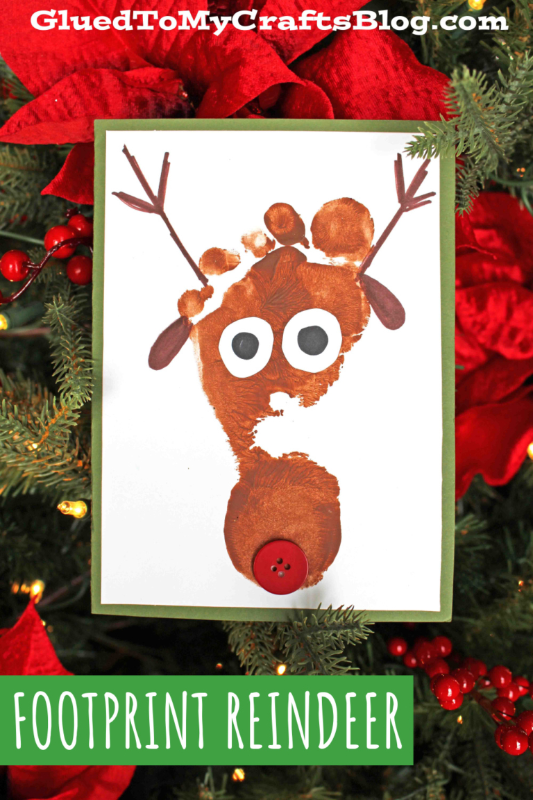 Footprint Reindeer Keepsake Card