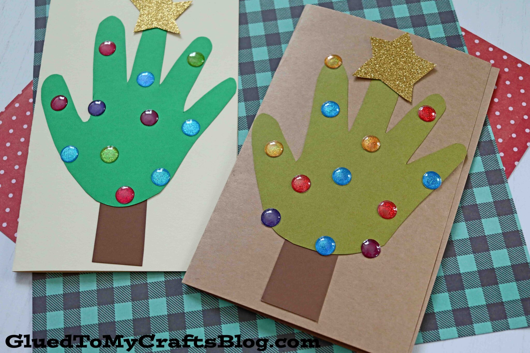 Handprint Christmas Tree Cards For The Holidays