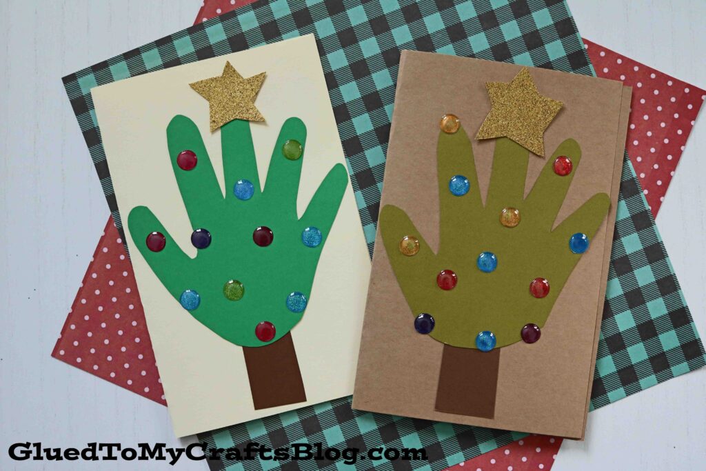 Handprint Christmas Tree Cards For The Holidays