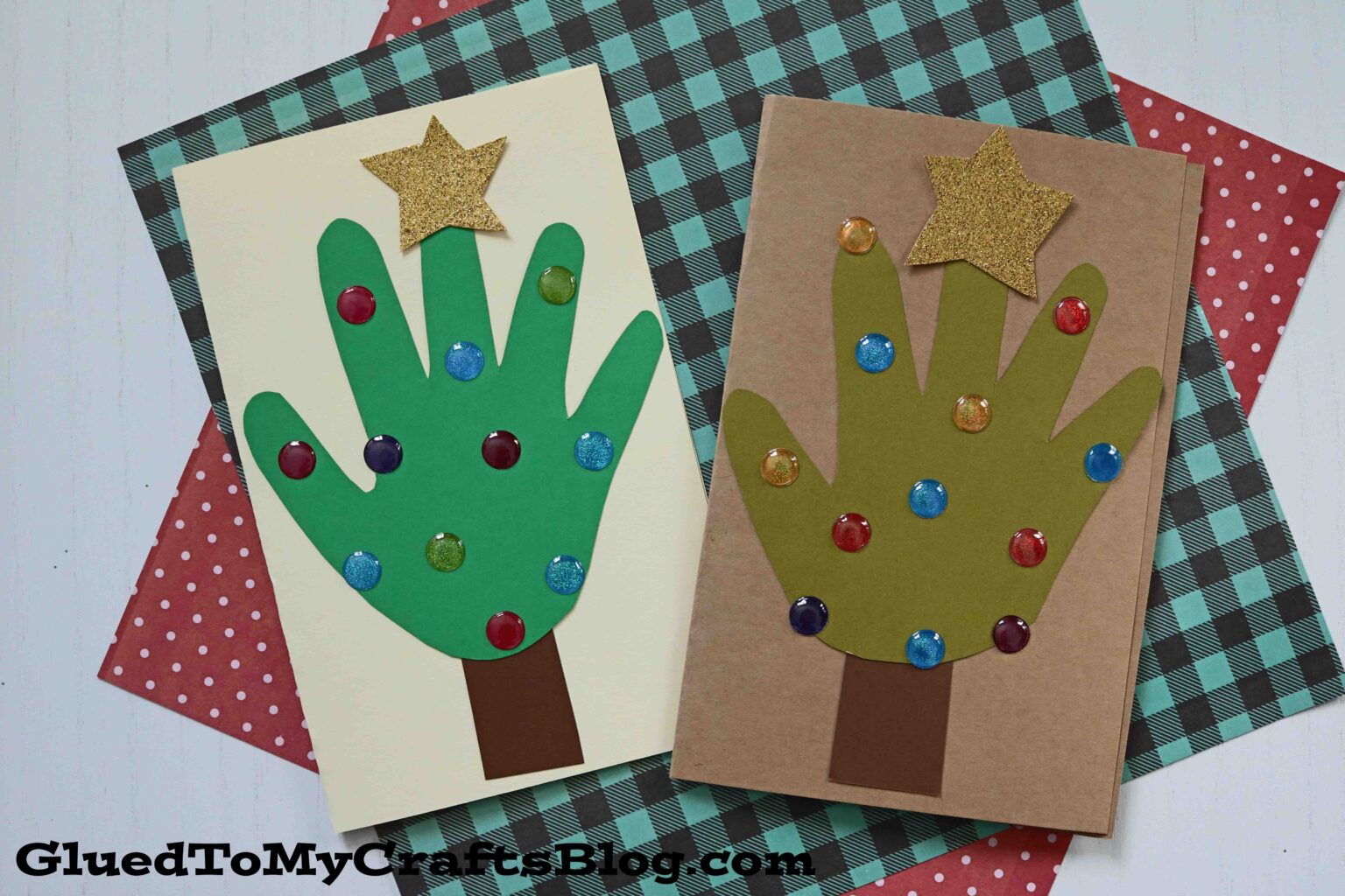 Handprint Christmas Tree Cards For The Holidays