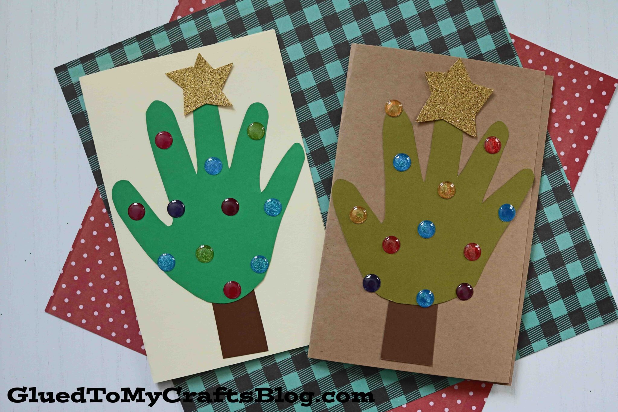 Handprint Christmas Tree Cards For The Holidays