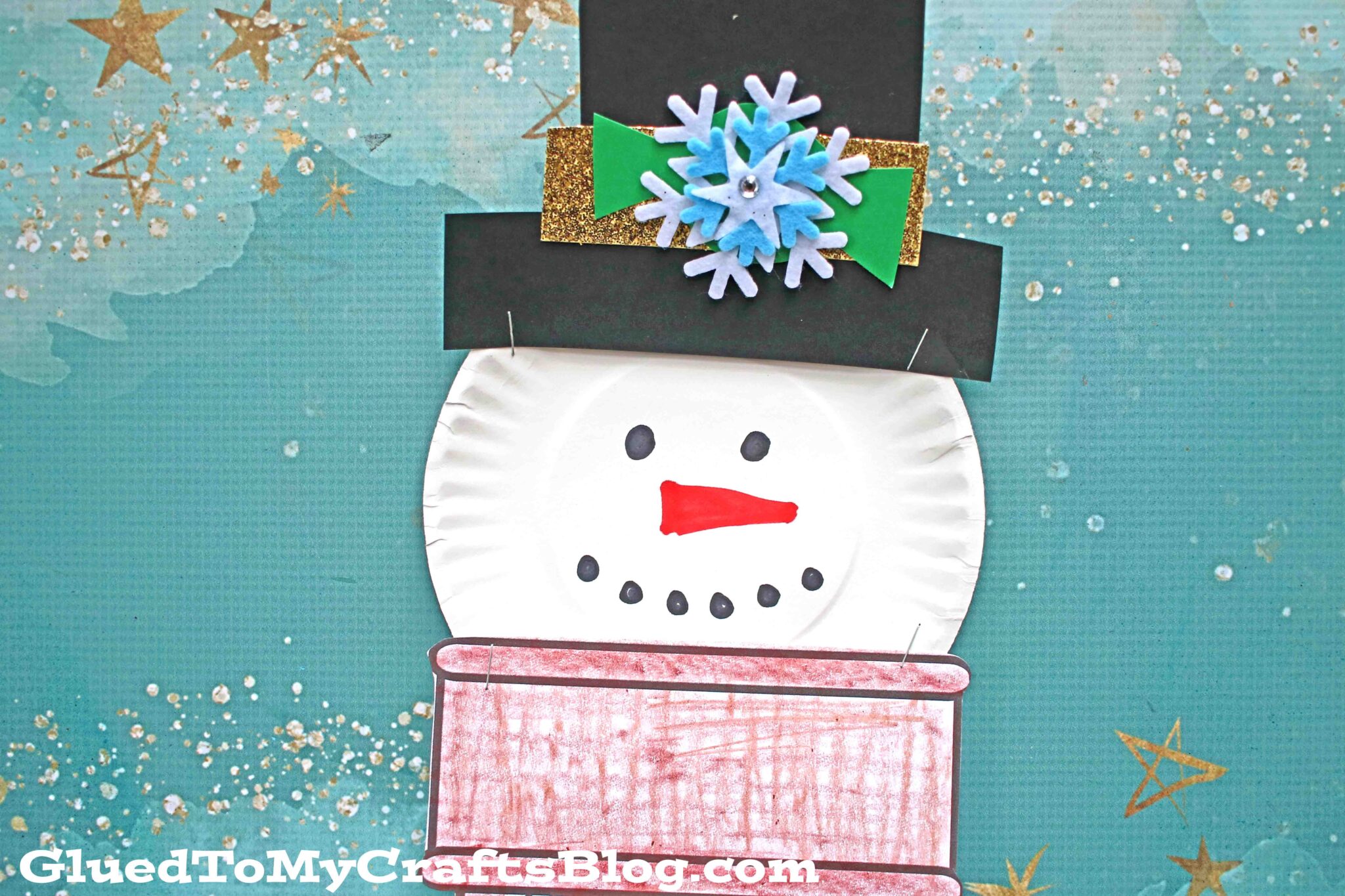 Paper Plate Ice Cream Cone Snowman Craft Idea