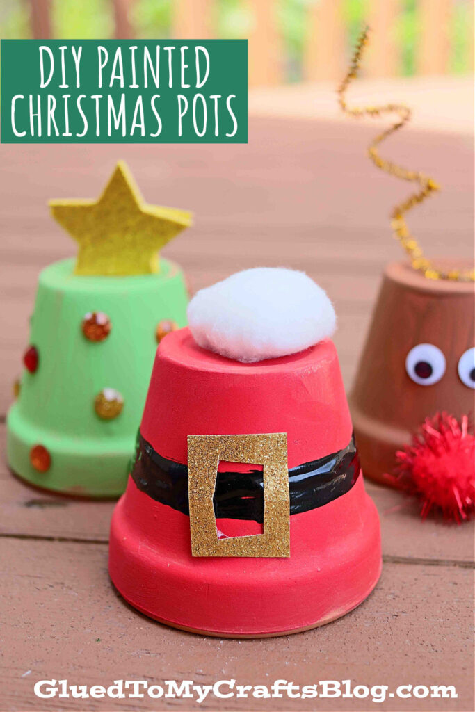 Painted Terra Cotta Pot Christmas Decor