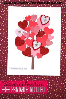 Paper Heart Love Tree Craft For Valentine's Day