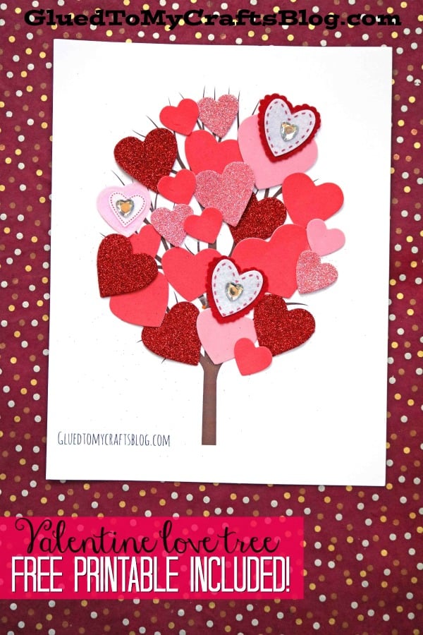 Paper Heart Love Tree For Valentine's Day