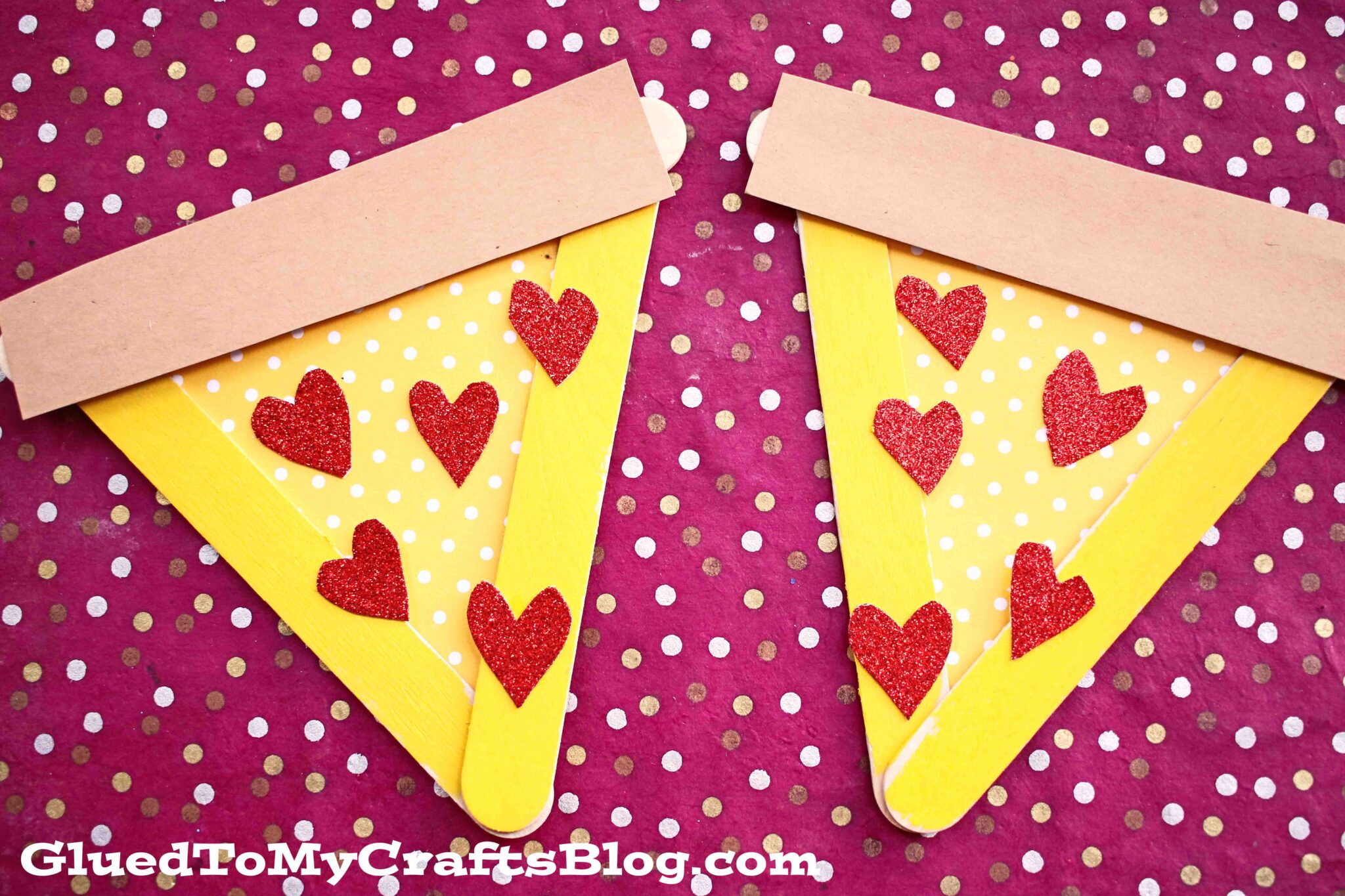 Popsicle Stick Pizza Slice Craft Idea