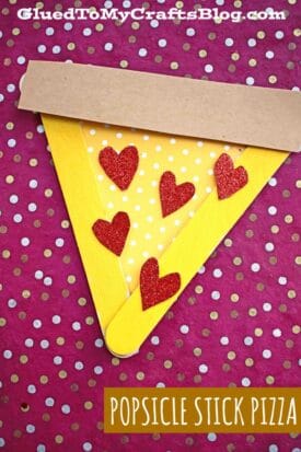 Popsicle Stick Pizza Slice Craft Idea