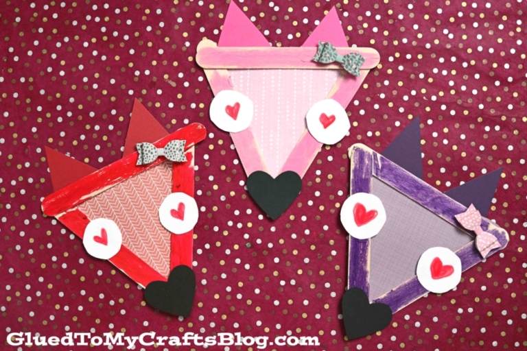 Popsicle Stick Valentine Fox Craft Idea