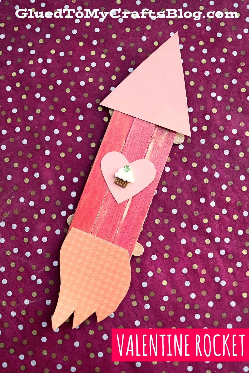 Popsicle Stick Valentine Rocket Ship Craft Idea