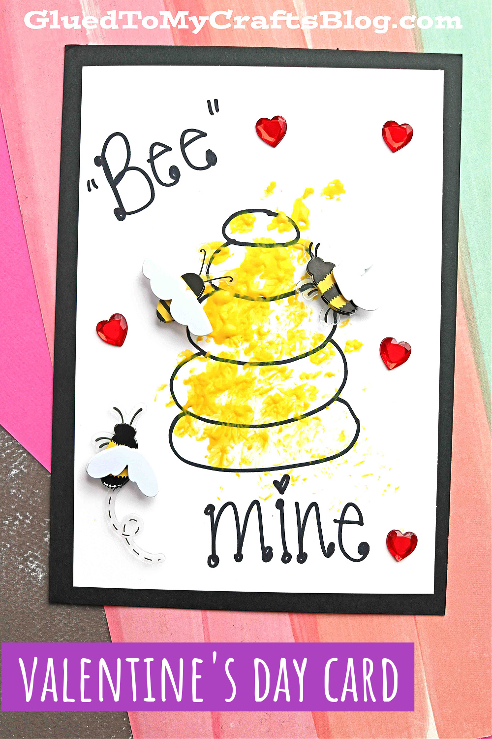 Stamped Bee Hive Card Craft Idea For Kids