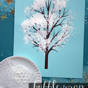 Bubble Wrap Snowy Tree Craft