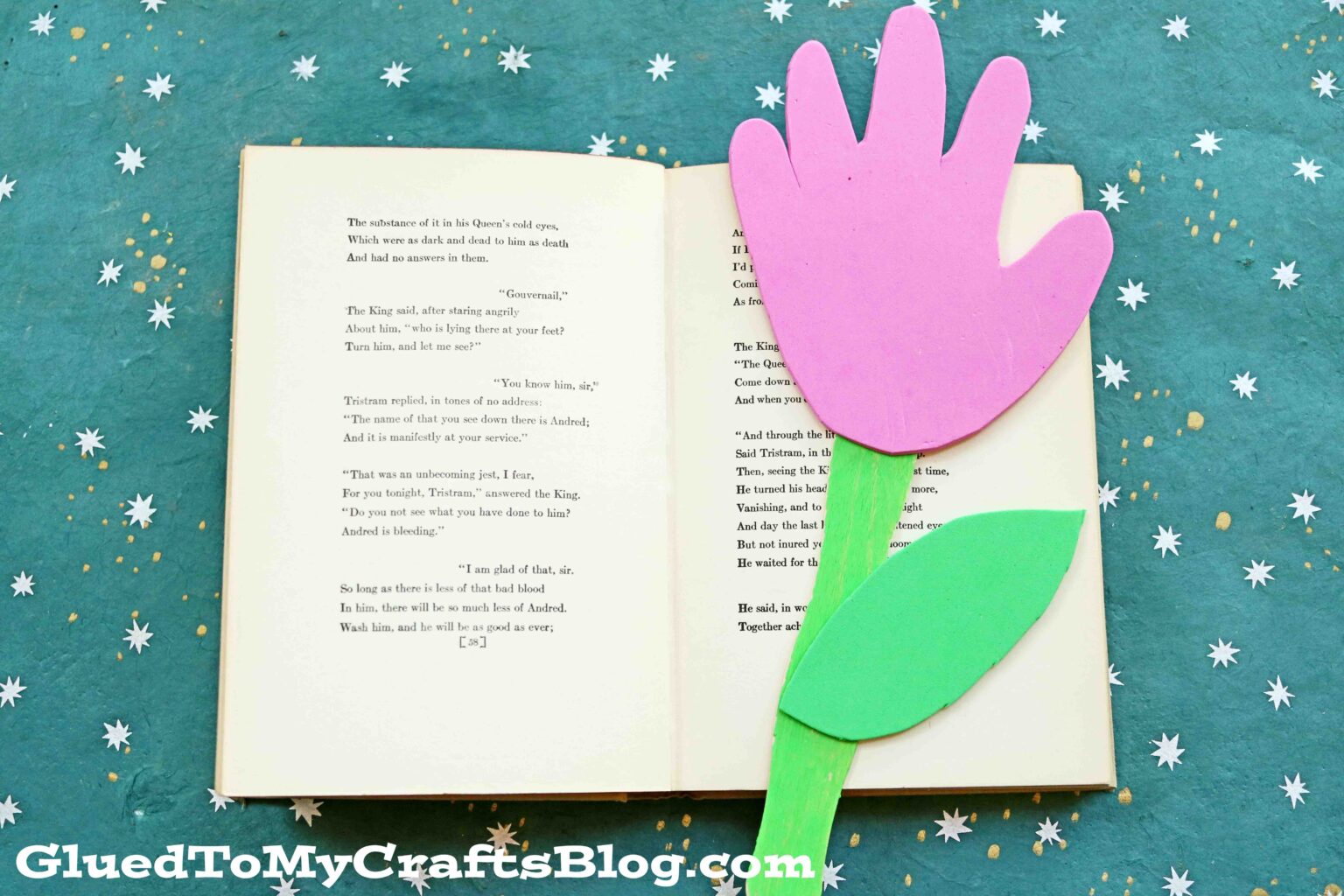 Handprint Flower Bookmark Craft Idea For Kids