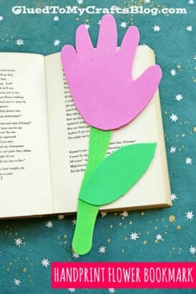 Handprint Flower Bookmark Craft Idea For Kids