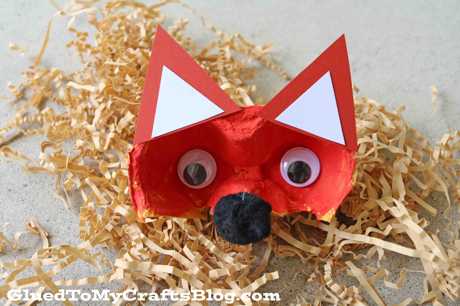 Recycled Egg Carton Fox Face Craft