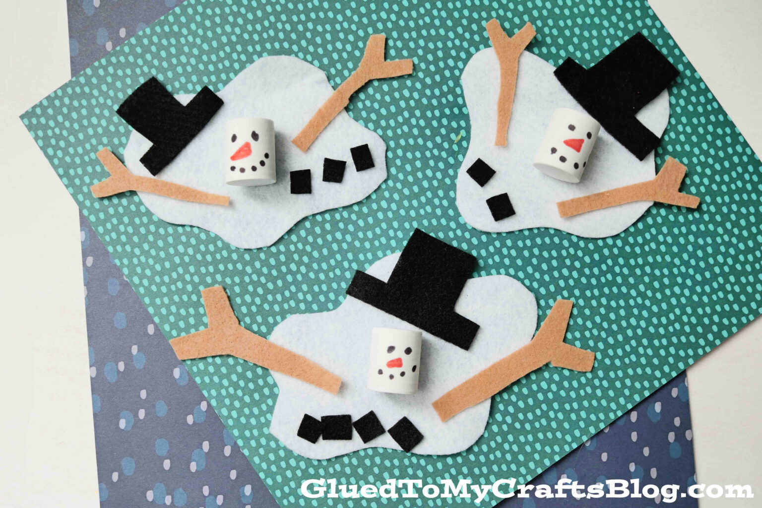 Felt & Craft Foam Melted Snowman Art Project