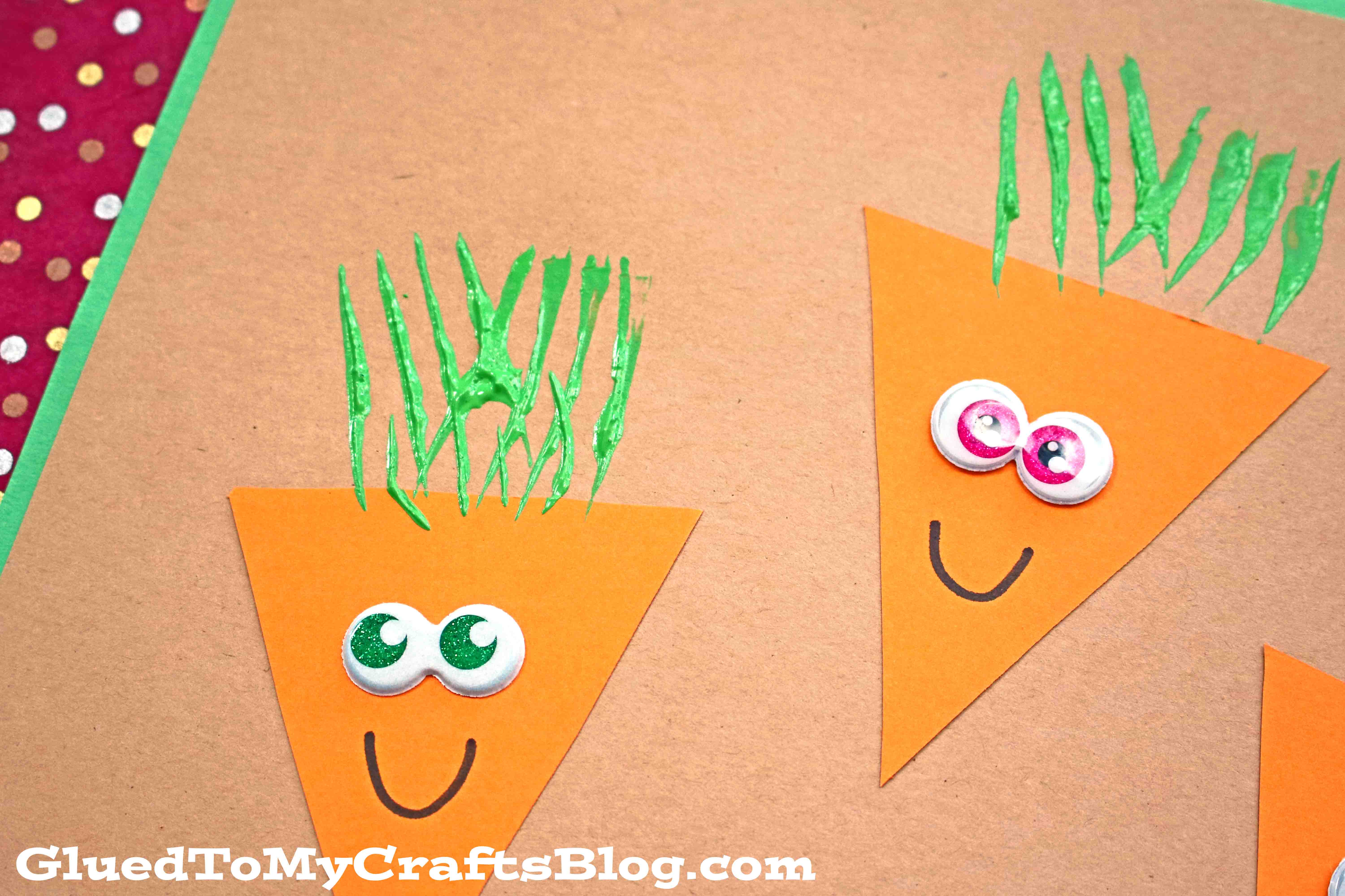 Paper & Fork Painted Carrot Garden Craft