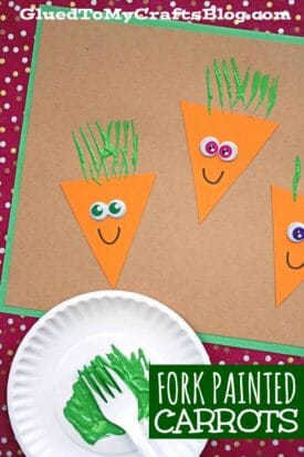 Fork Painted Carrot Garden Craft