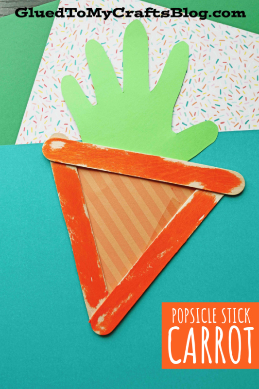 Popsicle Stick Handprint Carrots