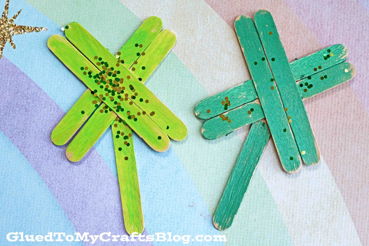 Popsicle Stick Four Leaf Clover Craft Idea