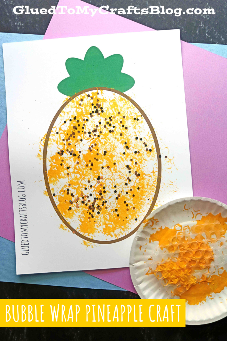 Bubble Wrap Painted Pineapple Craft Idea For Summer
