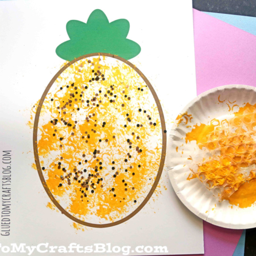 Paper Plate Pineapple w/Handprints