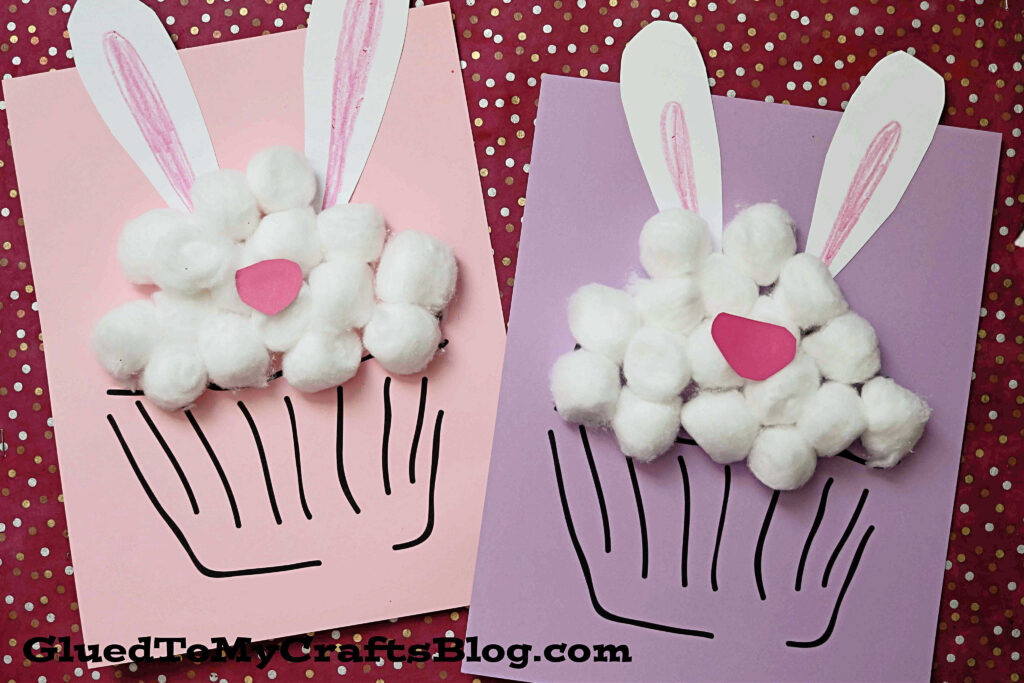 Cotton Ball Bunny Cupcake