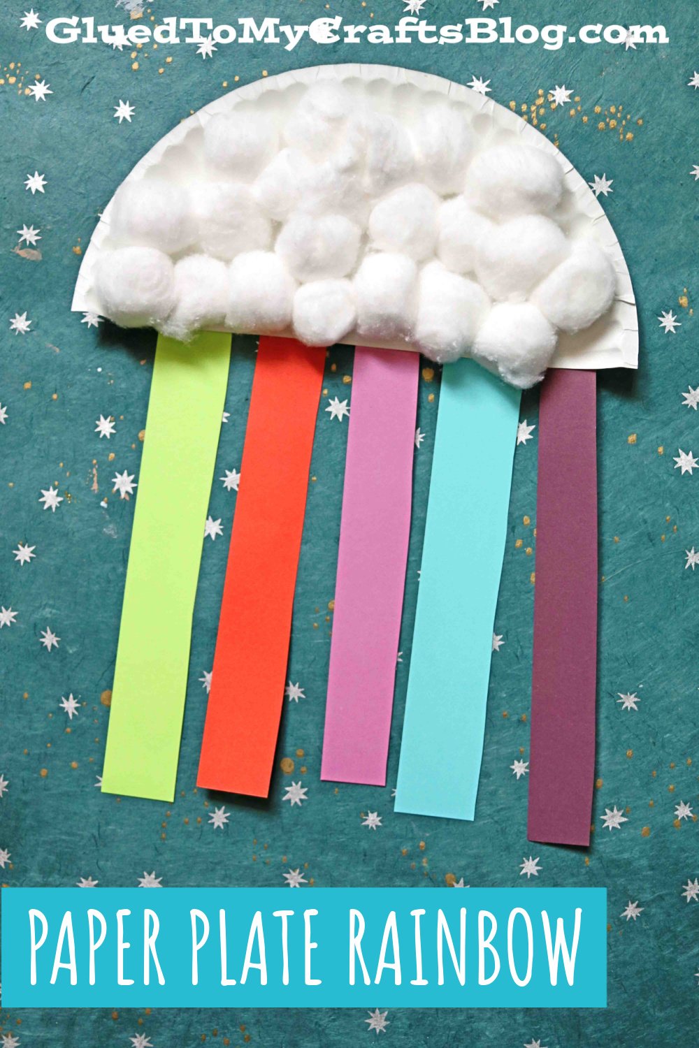 Paper Plate & Cotton Ball Rainbow Cloud