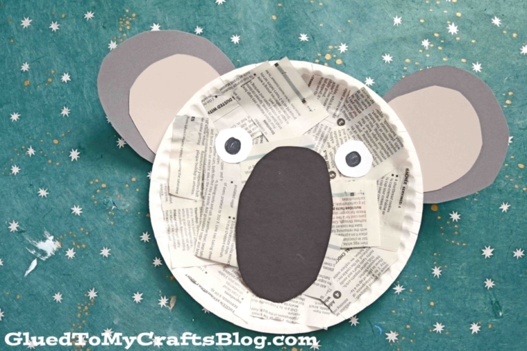 Paper Plate & Recycled Newspaper Koala