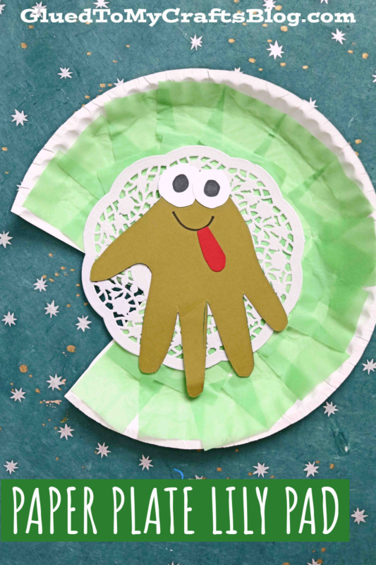 Paper Plate Lily Pad w/Handprint Frog Craft Idea