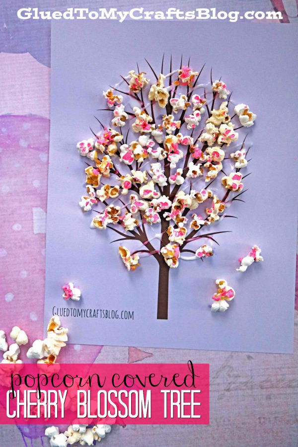 Cherry Blossom Popcorn Tree Craft