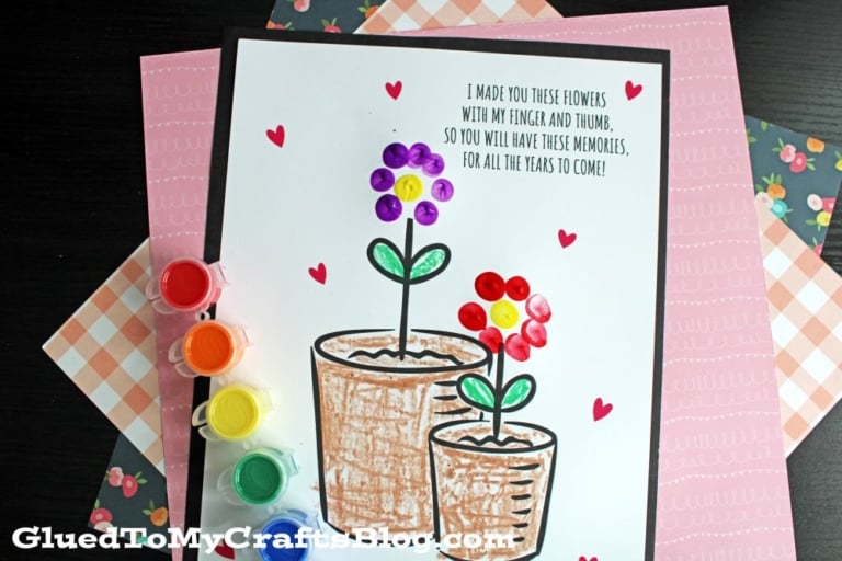 Fingerprint Flowers Mother's Day Craft