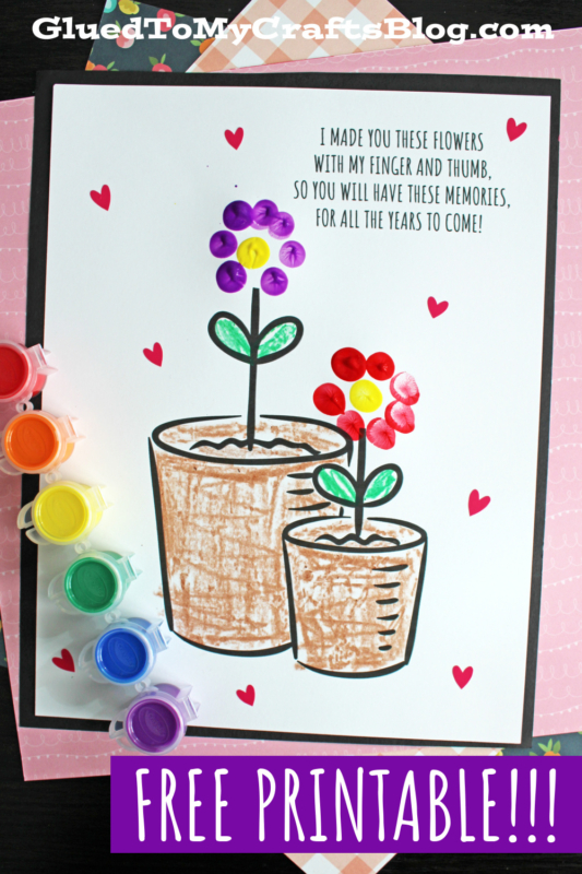 Fingerprint Flowers Mother's Day Craft