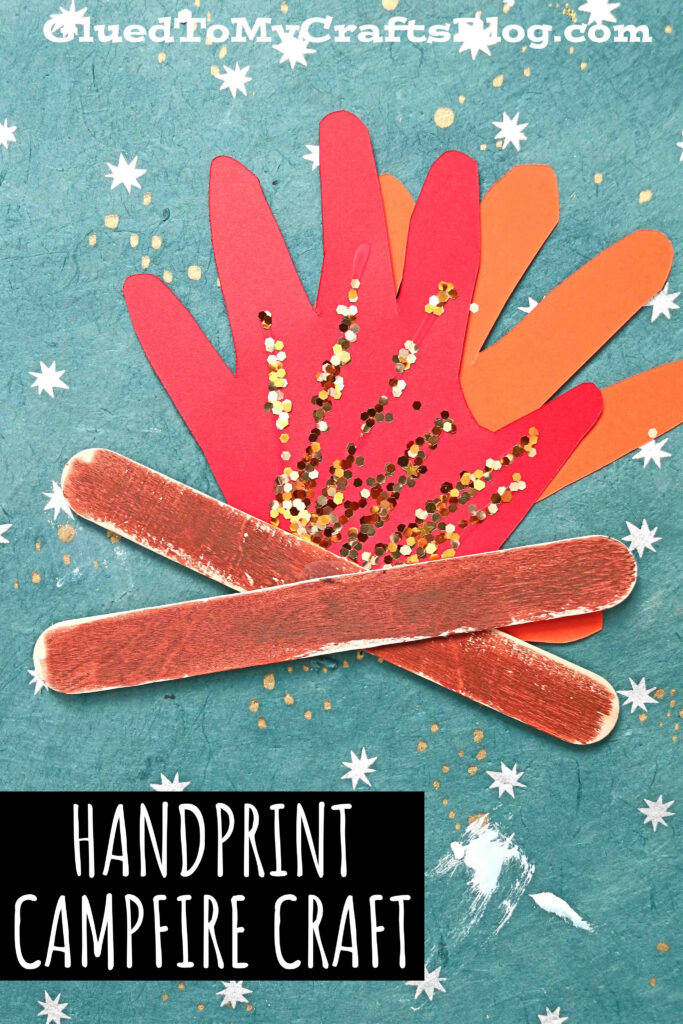 Handprint Popsicle Stick Campfire