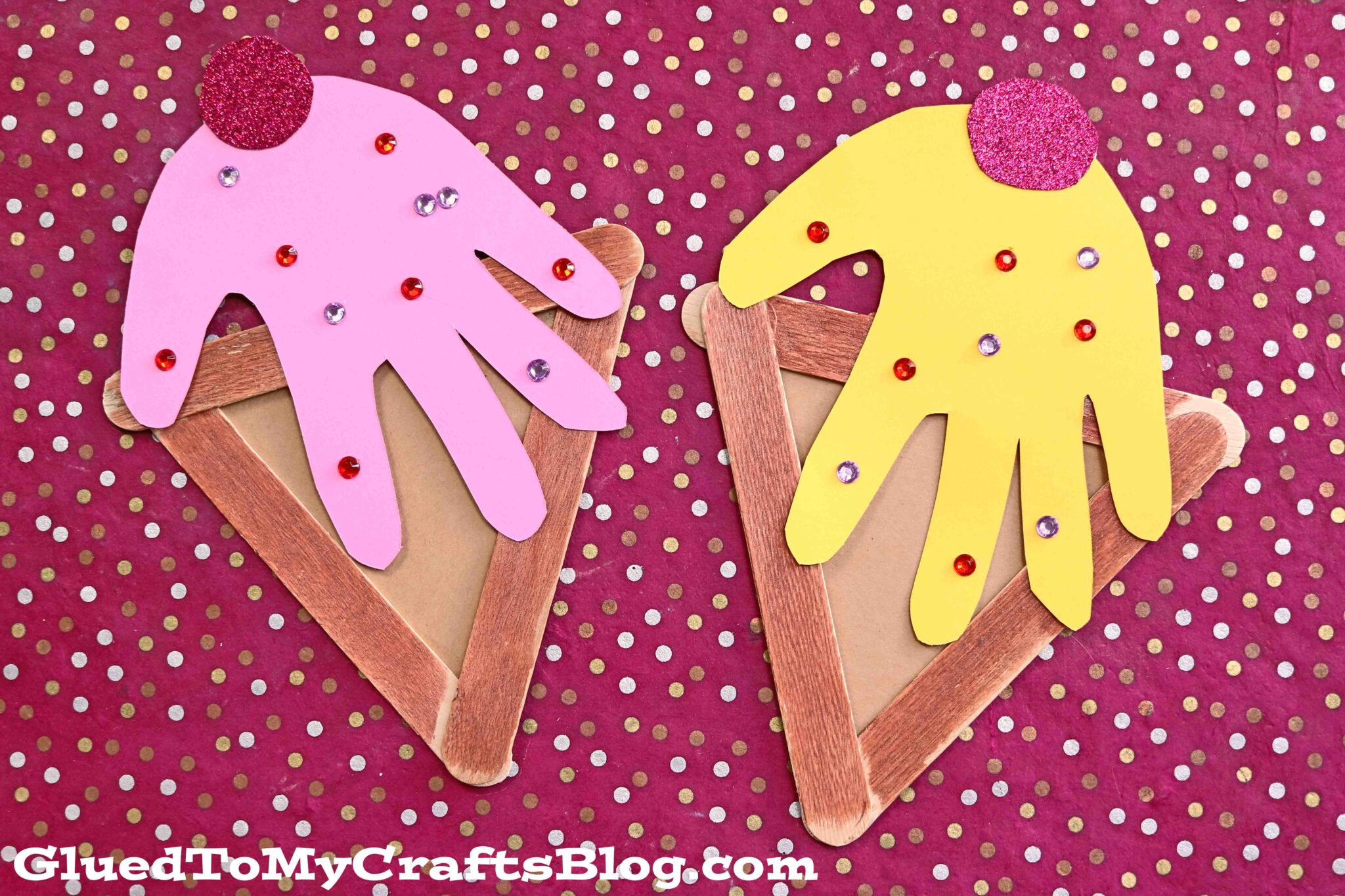 Handprint Popsicle Stick Ice Cream Craft Idea