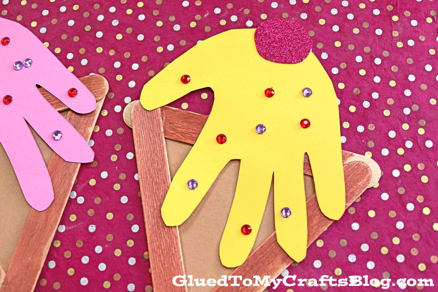 Handprint Popsicle Stick Ice Cream Craft Idea
